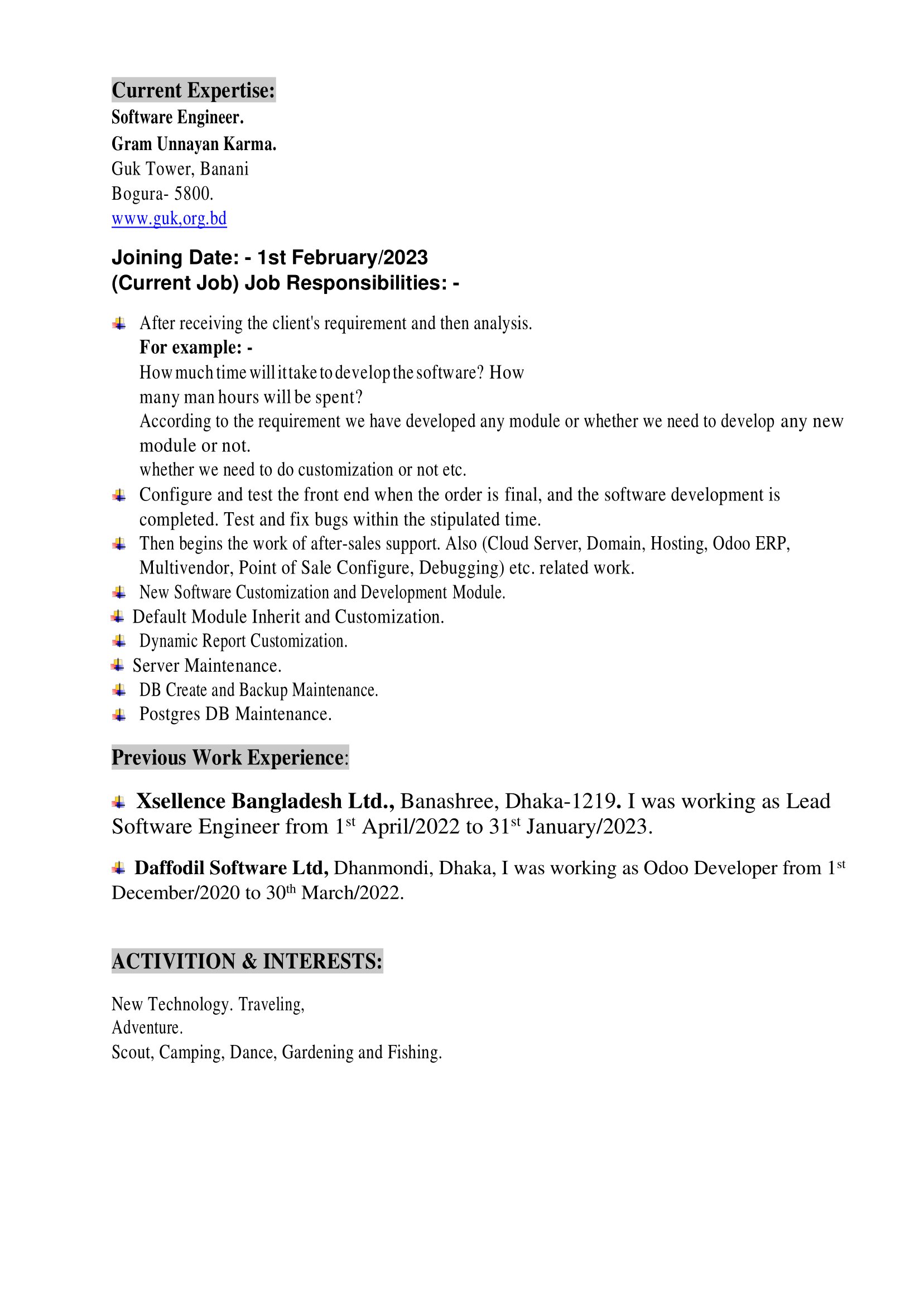 CV || A.T.M Shamiul Bashir